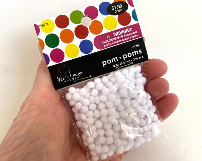 300 Pcs WHITE 5mm Acrylic Pom Poms | White Acrylic POM POMS | Acrylic ...