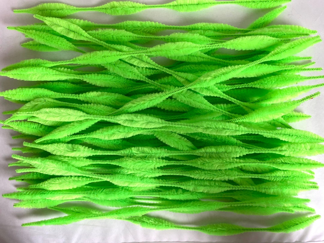 100 Pcs Light GREEN Chenille BUMPS | 15mm X 12” Lt Green CHENILLE Bumps ...