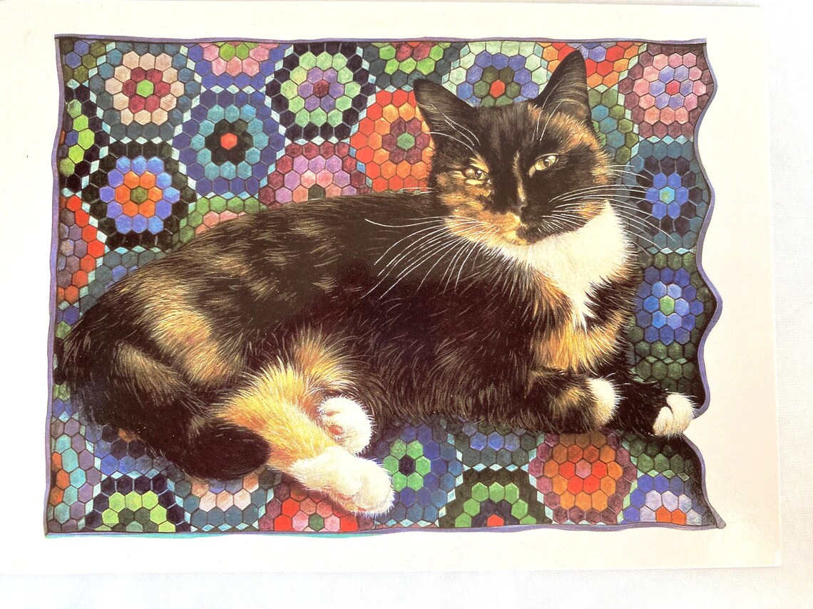 1989 Lesley Anne Ivory POSTCAT Vintage Unused Calico CAT Postcard ...