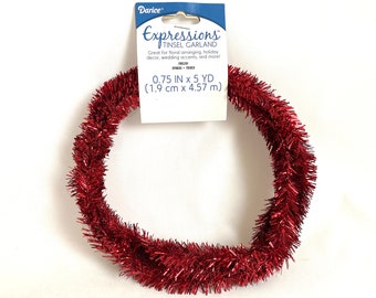 FUCHSIA Metallic 3/4 TINSEL Garland Darice Expressions Tinsel Garland 5 ...