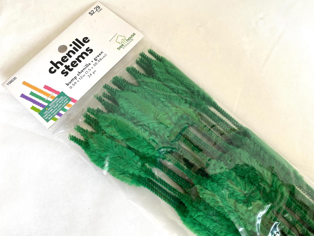 24 Pcs GREEN Chenille BUMPS | 15mm X 12” Green CHENILLE Bumps | Green ...