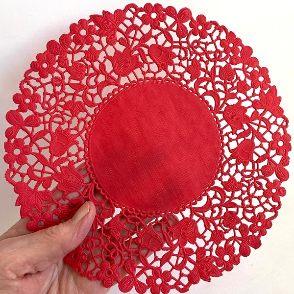 Red Doilies - Etsy