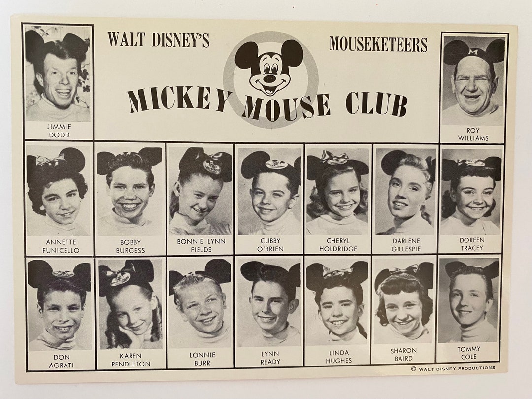 Vintage MICKEY MOUSE Club / Mouseketeers Fan Card | 5x7 NOS Postcard ...
