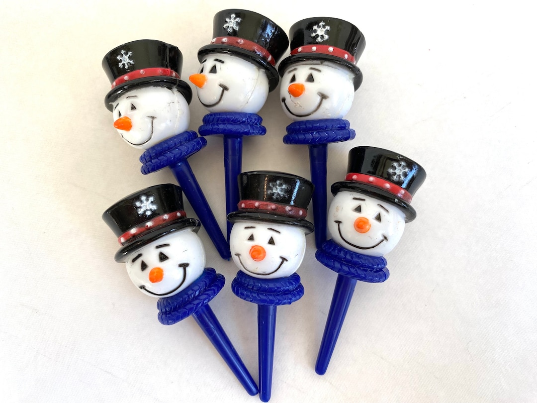 6 Pcs SNOWMAN Cupcake PICKS | 3-D Snowman Picks / Cupcake Toppers ...