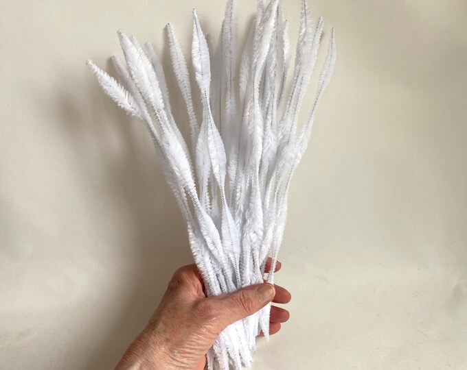 24 Pcs WHITE Chenille BUMPS | 15mm X 12” White CHENILLE Bumps | White ...