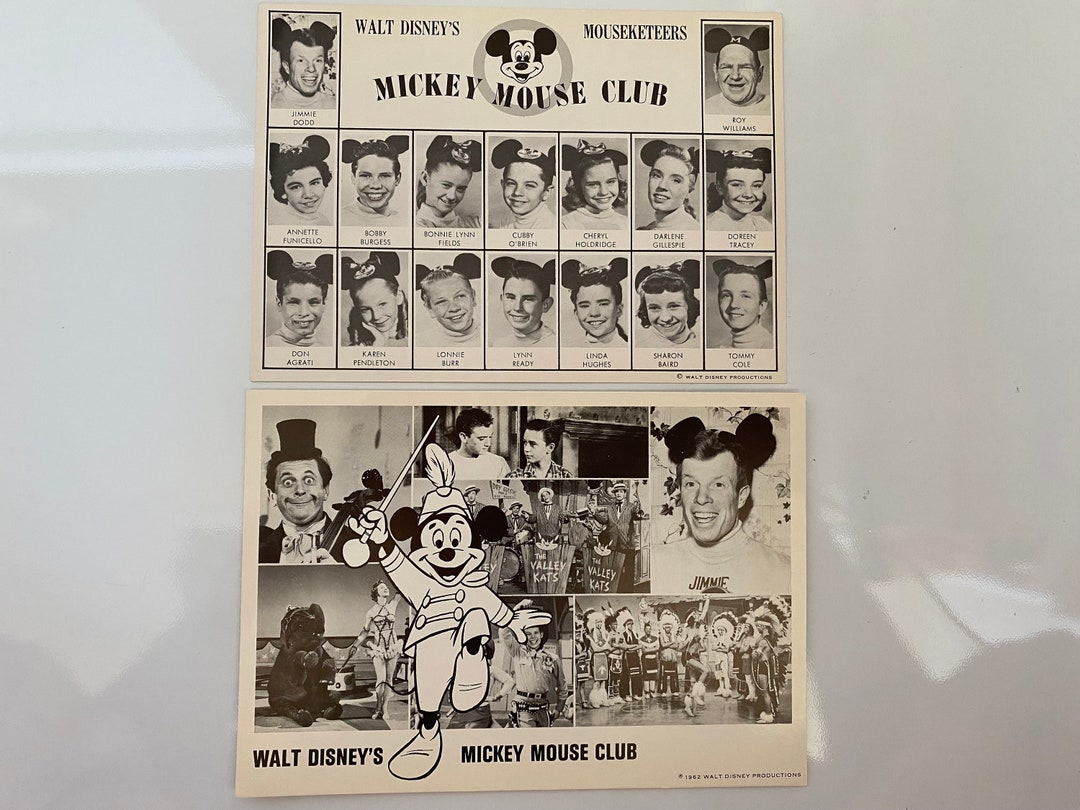 2 Vintage MICKEY MOUSE Club/mouseketeers Fan Cards | 5x7 NOS Postcards ...