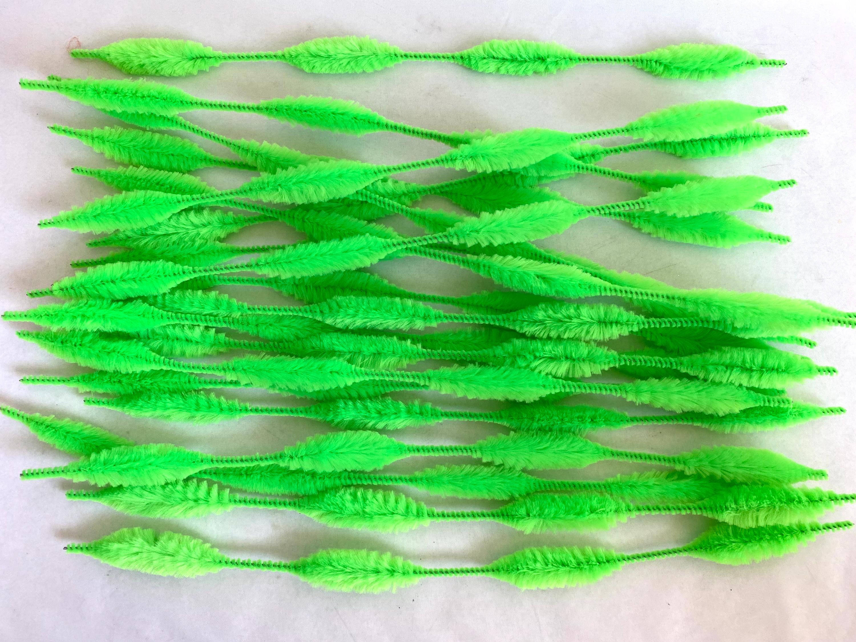 20 Pcs Lt. Bright GREEN Chenille BUMPS | 15mm X 12” Lt Green CHENILLE ...