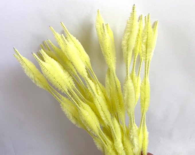 24 Pcs Light YELLOW Chenille BUMPS | 15mm X 12” Pale Yellow CHENILLE ...