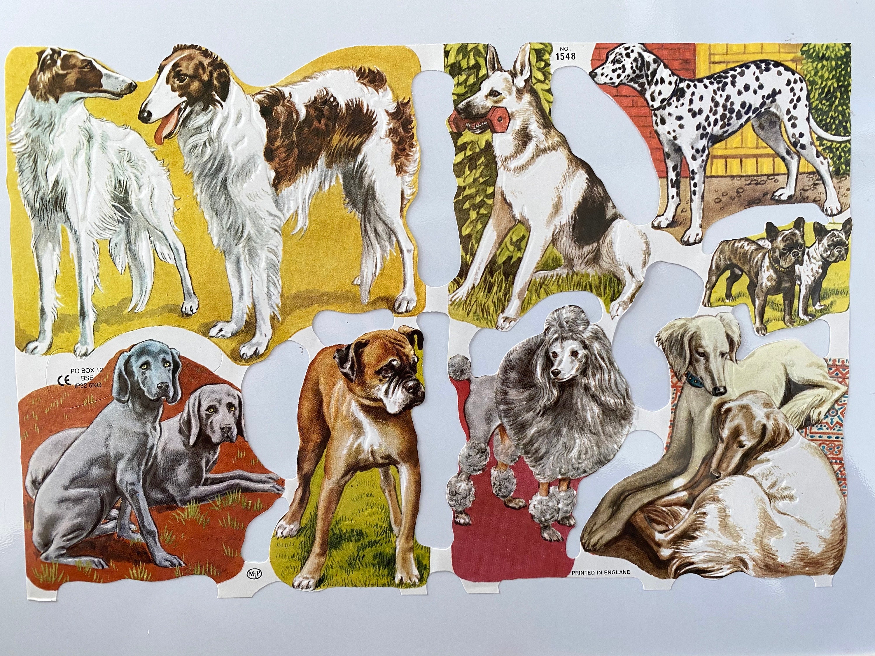 Vintage Dog Breeds Die Cut Embossed SCRAP Mamelok Press Victorian Style ...