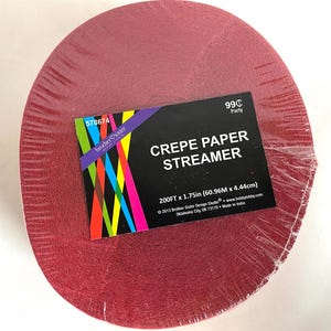 Red CREPE PAPER Streamer | Brother Sister Red Crepe Streamer | 200 Ft X ...