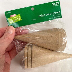 6 Pcs Paper Mache 4” CONES | DIY Ready to Decorate Paper Mache Mini ...