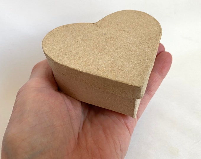 Paper Mache 3” Small HEART BOX | DIY Ready to Decorate Paper Mache Box ...