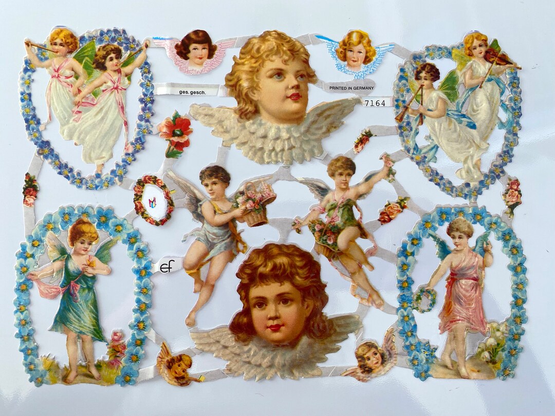 Vintage Angels Die Cut Embossed SCRAP Victorian Style Relief Scrap ...
