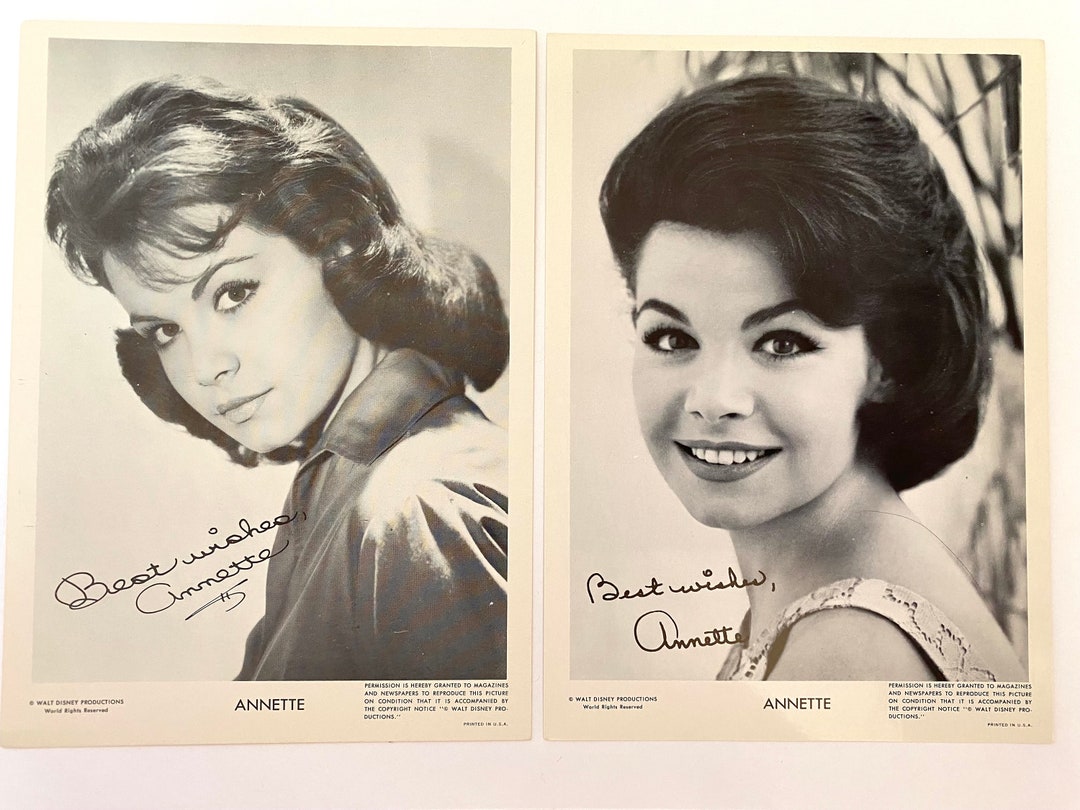 Lot of 2 Vintage ANNETTE FUNICELLO Disney Fan Cards | 5”x7” NOS Annette ...