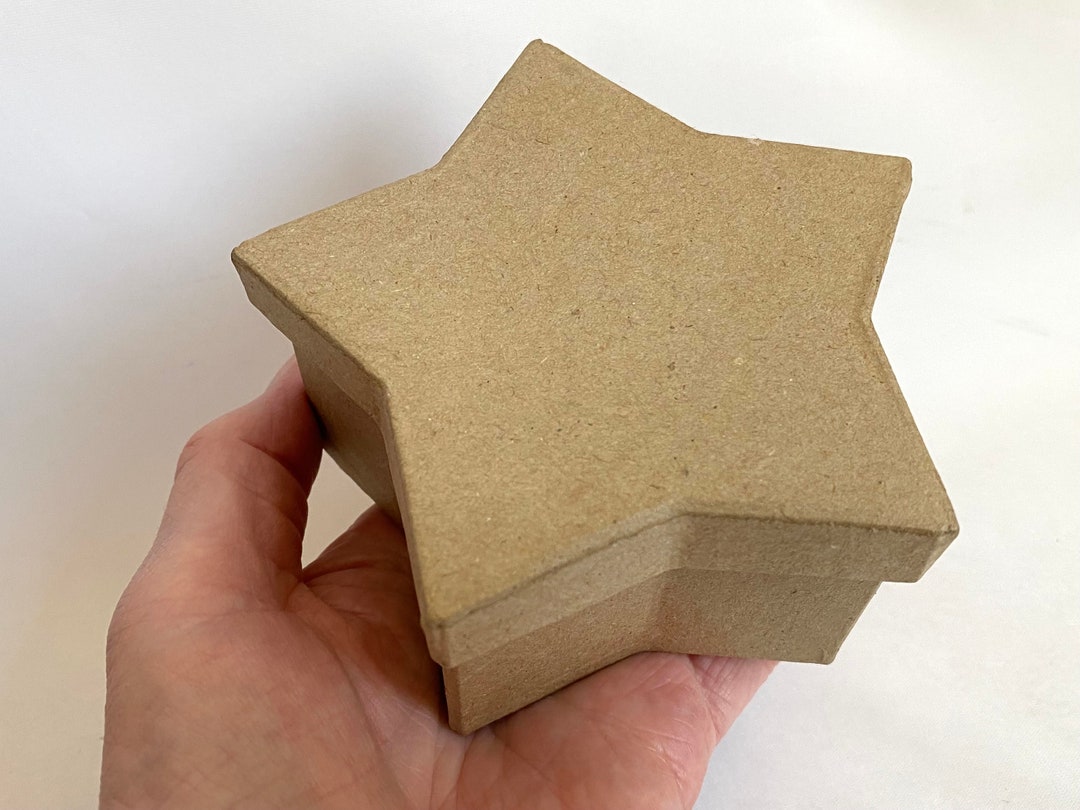 Paper Mache 4” STAR BOX | DIY Ready to Decorate Star Paper Mache Box ...