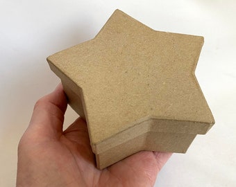 Paper Mache 4-3/4 STAR BOX DIY Ready to Decorate Star Paper Mache Box ...