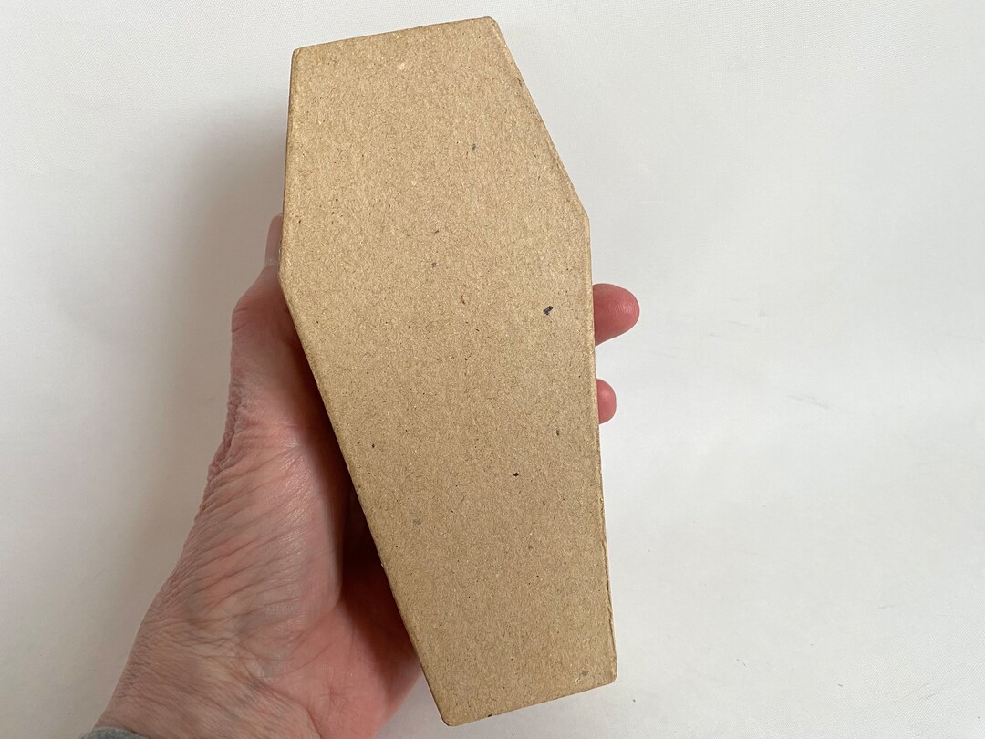 Small Paper Mache HALLOWEEN COFFIN Box DIY 6.5 Coffin Ready to Decorate ...