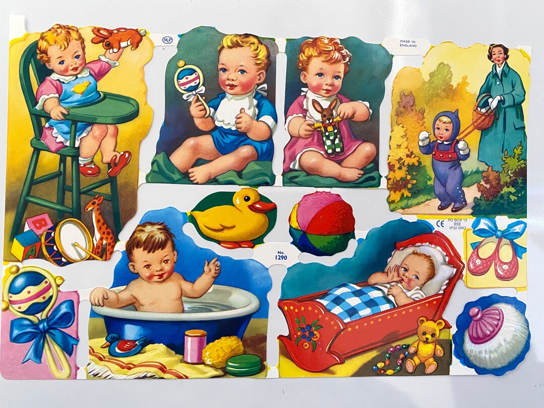 Vintage Babies / Children Die Cut Embossed SCRAP | Mamelok Press ...