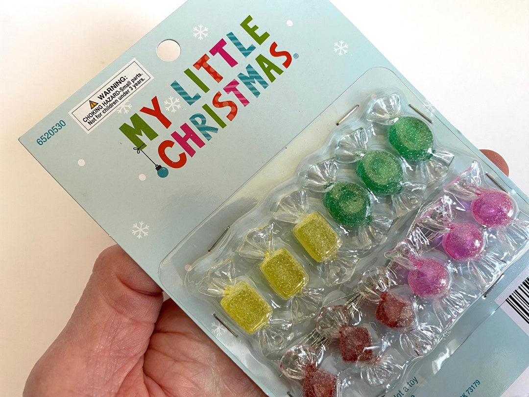 12 Multi Color Mini Christmas CANDY Ornaments Tiny Retro Candies ...