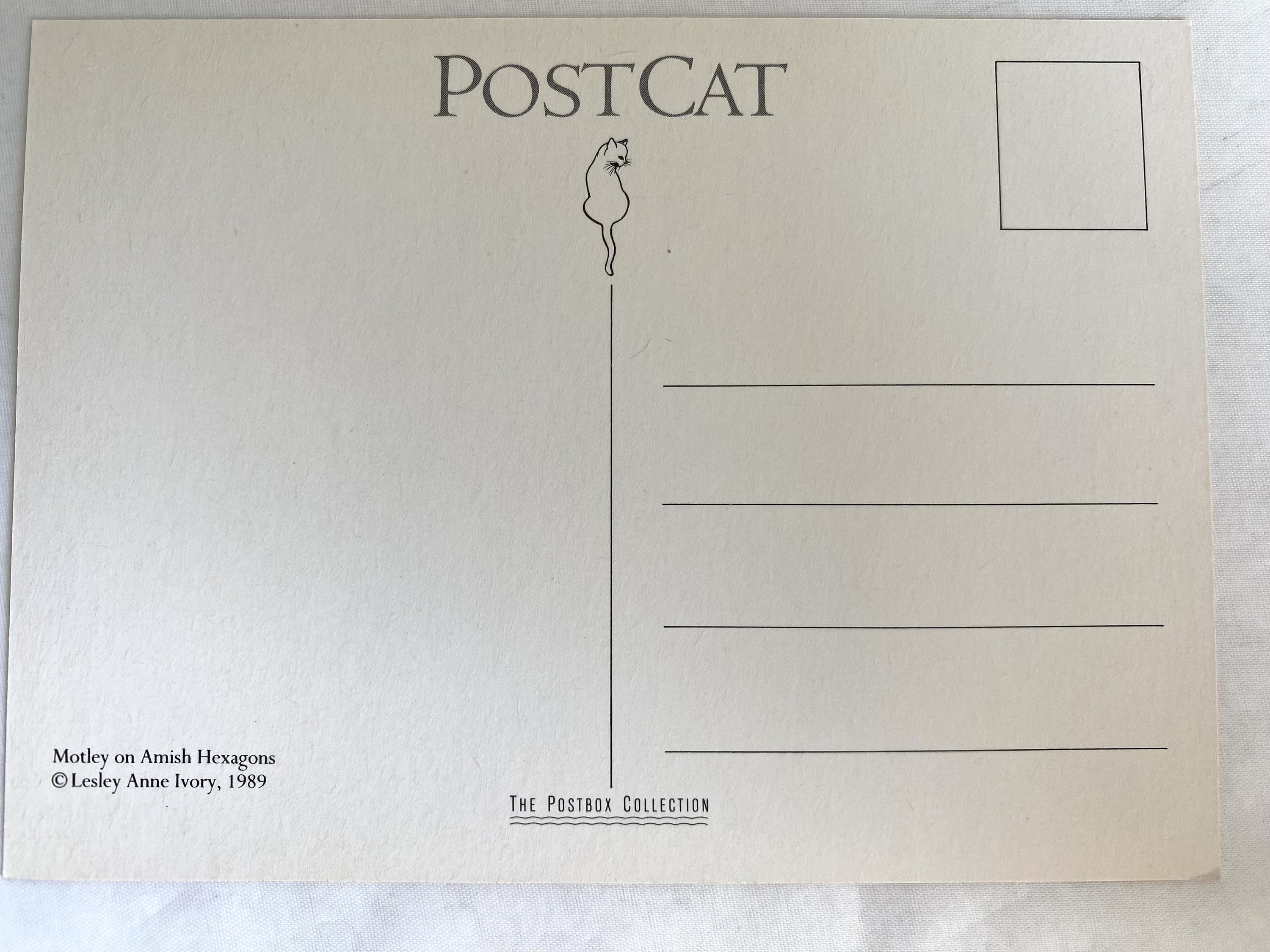 1989 Lesley Anne Ivory POSTCAT Vintage Unused Calico CAT Postcard ...