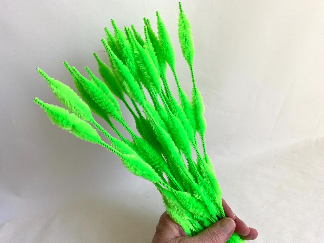 20 Pcs Lt. Bright GREEN Chenille BUMPS | 15mm X 12” Lt Green CHENILLE ...
