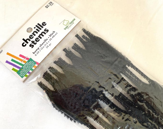 24 Pcs BLACK Chenille BUMPS | 15mm X 12” Black CHENILLE Bumps | Black ...