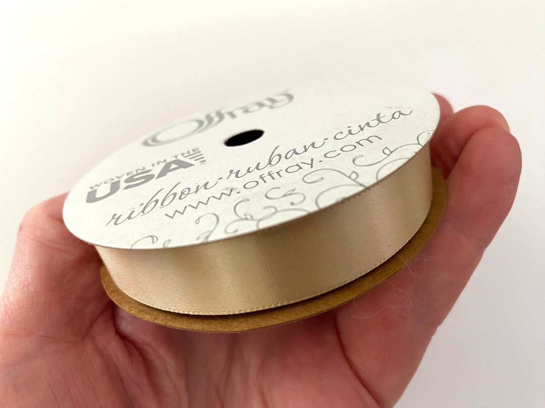 21 Ft OFFRAY “palomino” / Beige Single Faced 5/8” Satin RIBBON | 100% ...