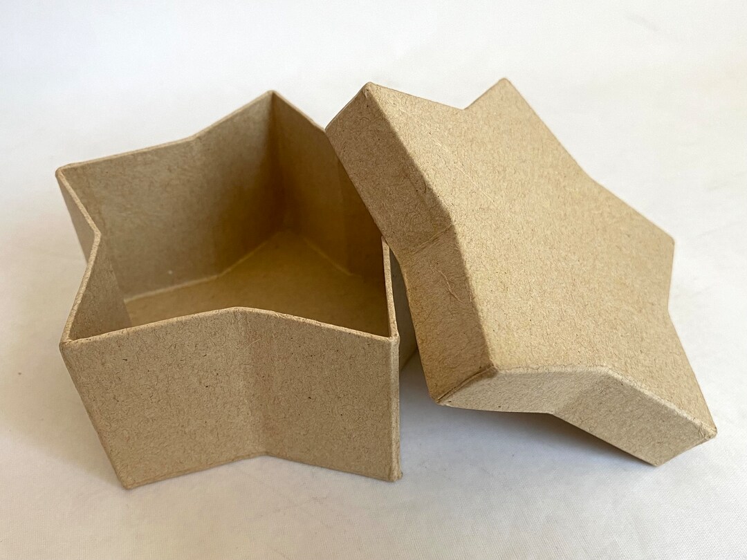 Paper Mache 4-3/4 STAR BOX DIY Ready to Decorate Star Paper Mache Box ...