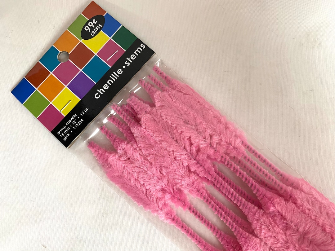 12 Pcs Pink CHENILLE Bumps 15mm X 12 NOS Pink Chenille Bumps Chenille ...