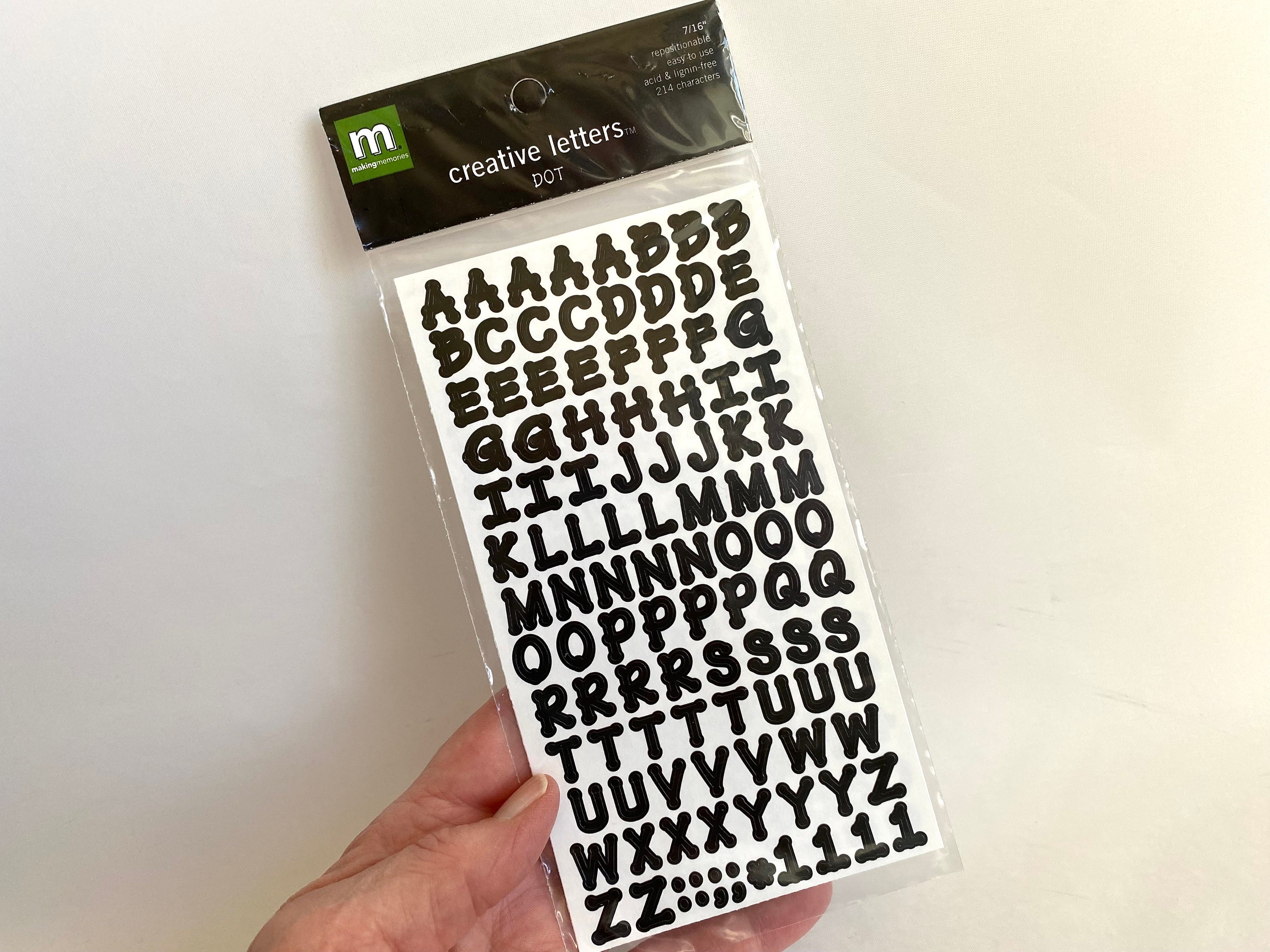 Alphabet Black Letters & Numbers Sticker Sheet 7/16 A Z / Numbers ...