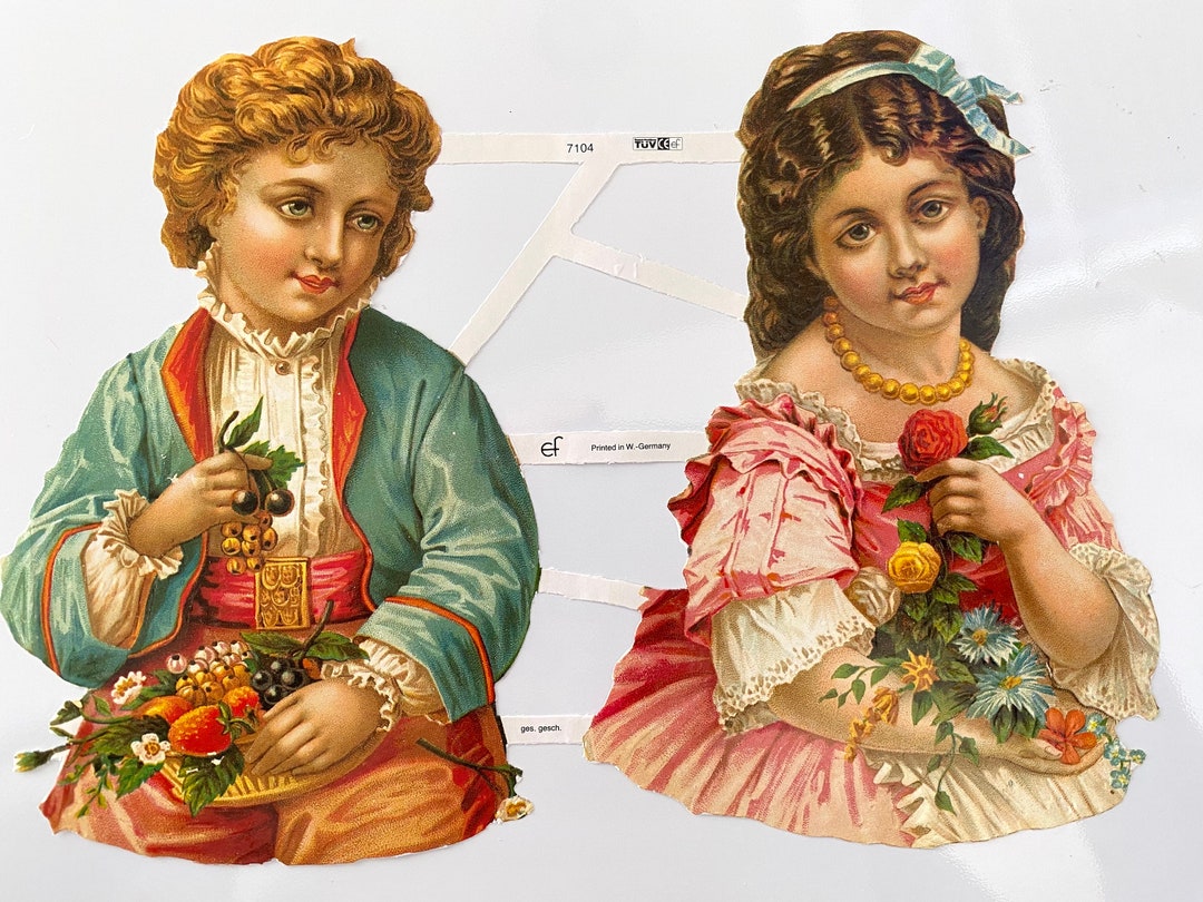 Vintage Victorian Young Boy & Girl Die Cut Embossed SCRAP | Victorian ...