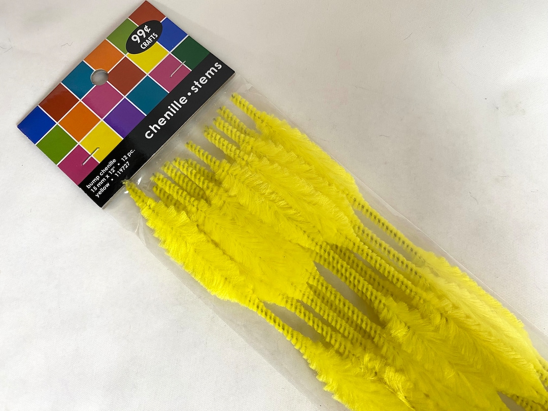 12 Pcs Yellow CHENILLE Bumps | 15mm X 12” NOS Yellow Chenille Bumps ...