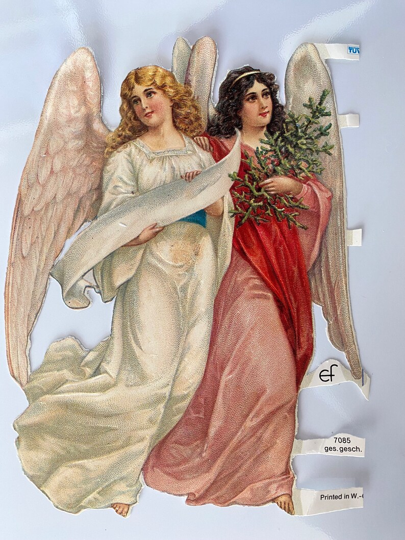 Vintage Victorian Angels Die Cut Embossed SCRAP Victorian Style Relief ...