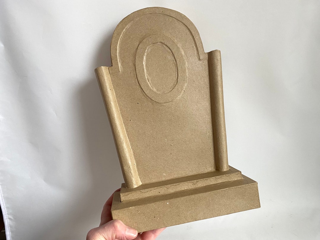 Paper Mache HALLOWEEN Large TOMBSTONE | DIY 13.5” Gravestone Ready to ...