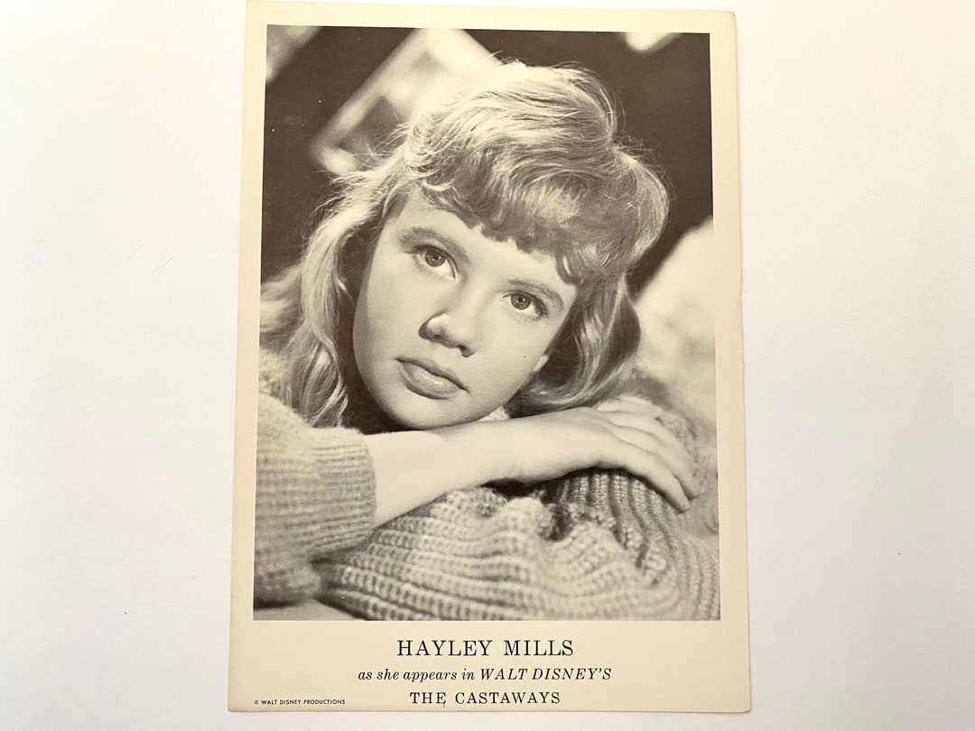 Vintage HAYLEY MILLS Walt Disney’s “the Castaways” Fan Card | 5x7 NOS ...