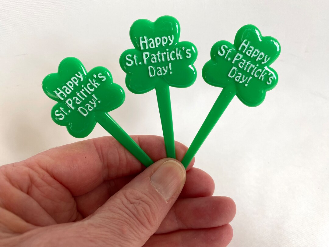 12 Pcs HAPPY St. Patrick’s Day SHAMROCK Cupcake PICKS L St. Patty’s Day ...