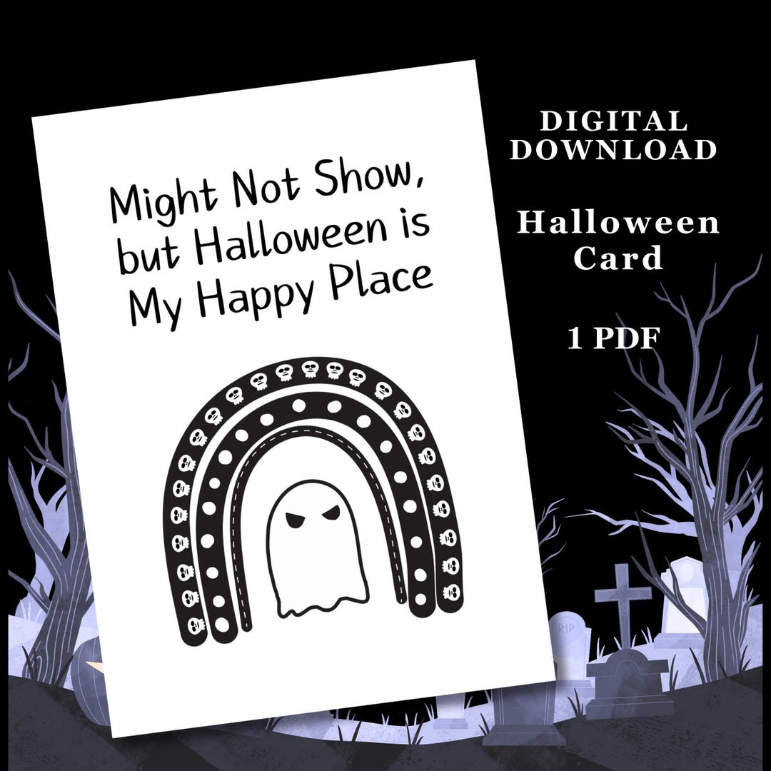 Funny Halloween Card|funny Ghost Card|printable Halloween Card|digital ...