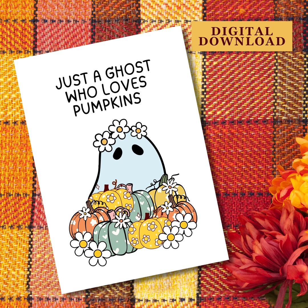 Funny Halloween Card|funny Ghost Card|printable Halloween Card|digital ...