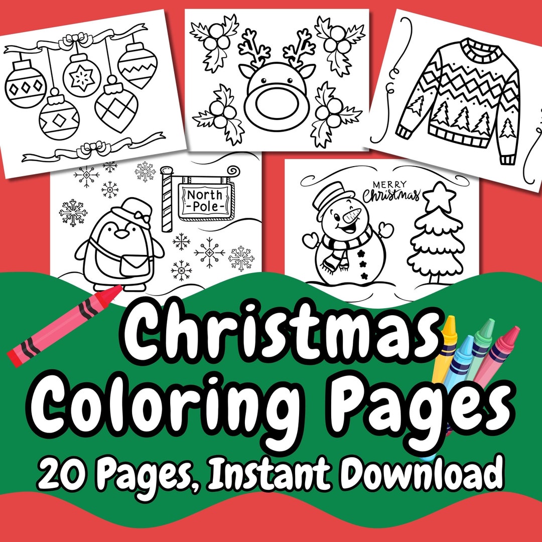 Christmas Coloring Pages|pdf Digital Download|christmas Coloring Book ...