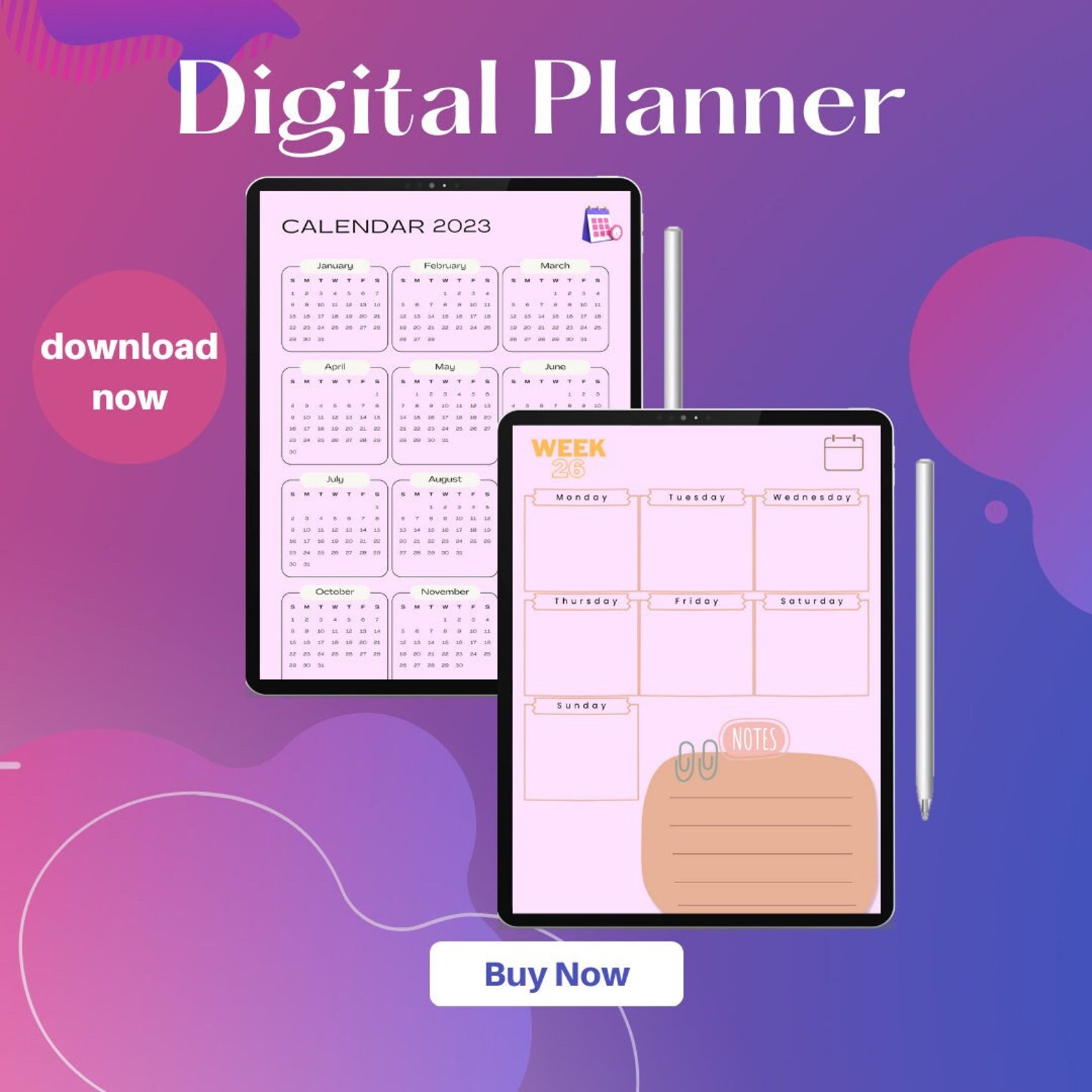2023 2024 Weekly Customizable Digital Planner for Ipad / - Etsy