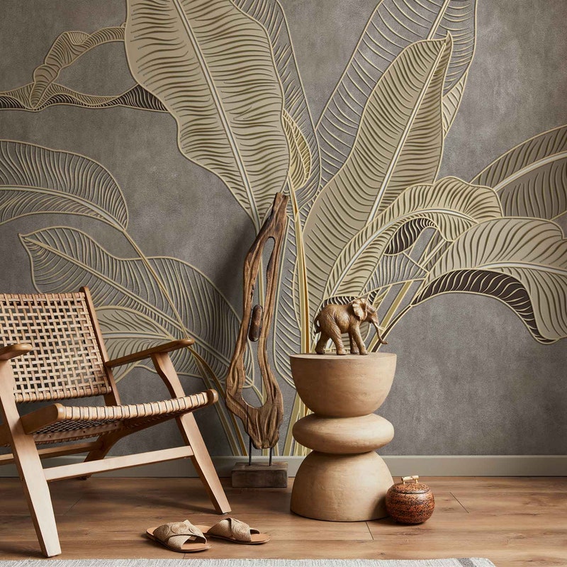 Palm Leaf Wall Mural - Etsy