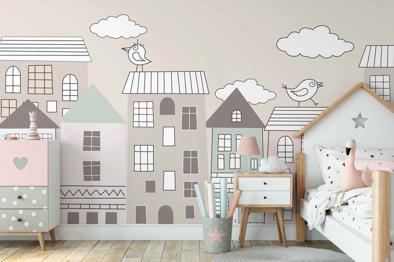 Kids Building Wallpaper Kids Wallpaper Peel and Stick - Etsy
