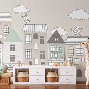 Kids Building Wallpaper, Kids Wallpaper Peel and Stick, Nursery Wall ...