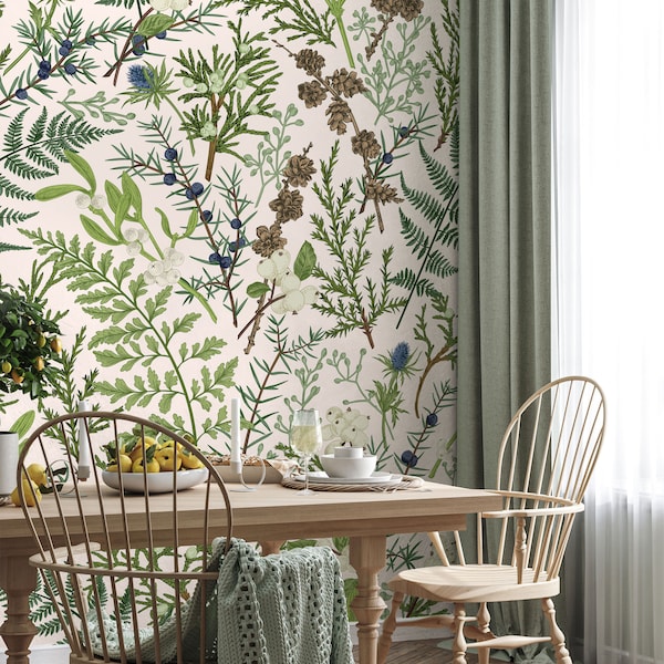 Botanical Wallpaper - Etsy