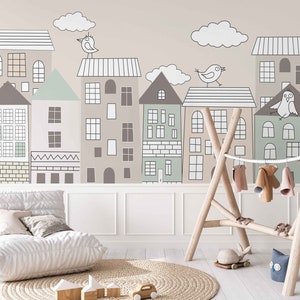 Kids Building Wallpaper, Kids Wallpaper Peel and Stick, Nursery Wall ...