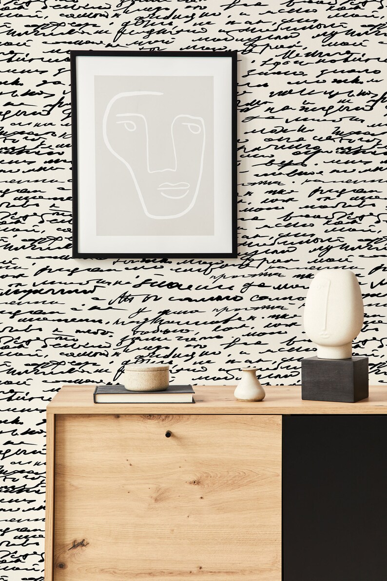 Hand Drawing Text Wallpaper Modern Calligraphy Art Hand Drawn - Etsy