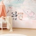 Watercolor Cute Animals Wallpaper, Acrobat Animals Wall Mural, Nursery ...