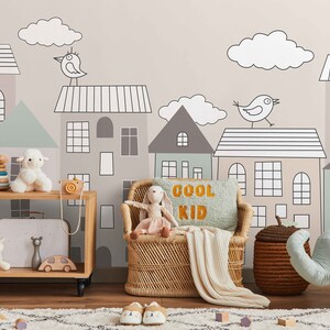 Kids Building Wallpaper, Kids Wallpaper Peel and Stick, Nursery Wall ...