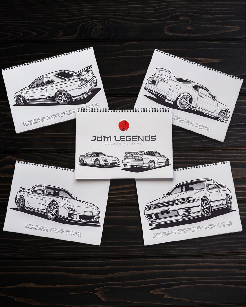 JDM LEGENDS Ultimate Japanese Sports Car Colouring Book - Etsy