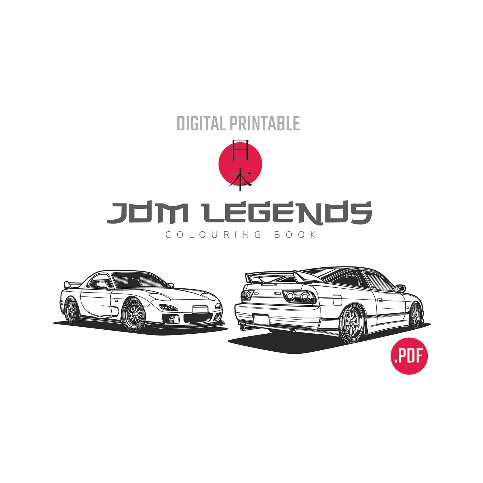 JDM LEGENDS Ultimate JDM Car Colouring Pages (digital Printable) - Etsy ...